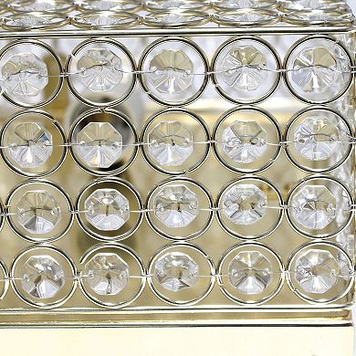 Elegant Designs 12 Inch Elipse Crystal 2 Light Square Ceiling Flush Mount, Gold