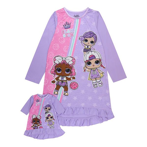 Girls 4-10 L.O.L Surprise! "L.O.L. Go Team" Nightgown & Doll Gown Set
