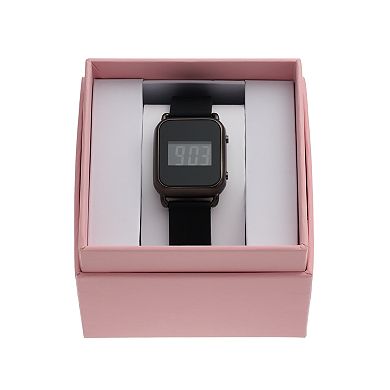 Folio Women's Black Silicone Digital Watch