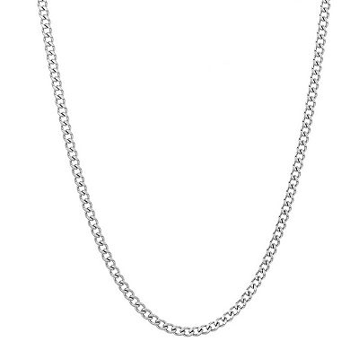 Adornia 3mm Cuban Chain Silver 24 Silver