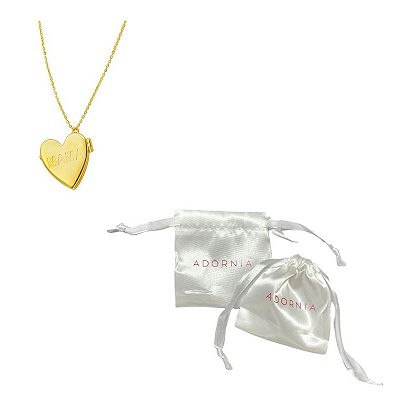 Adornia 14k Gold Plated MAMA Heart Locket Necklace