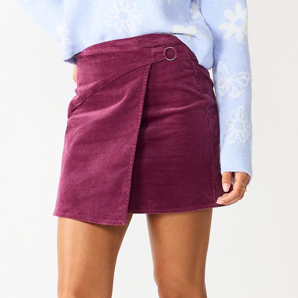 Juniors' SO® Asymmetrical Faux-Wrap Skirt