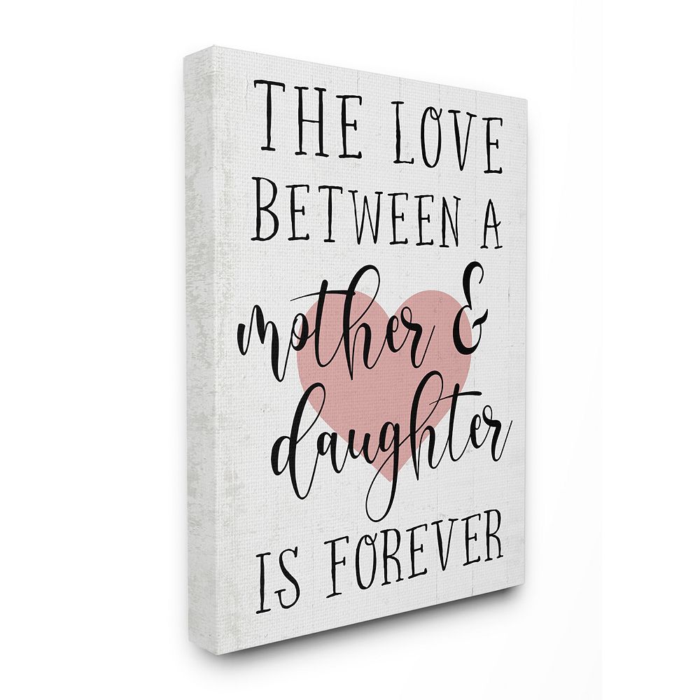 Stupell Home Decor Mother Daughter Heart Canvas Wall Art