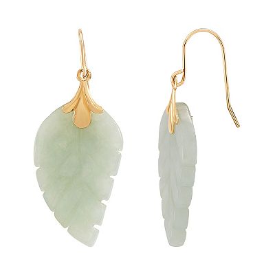 Jade leaf earrings store