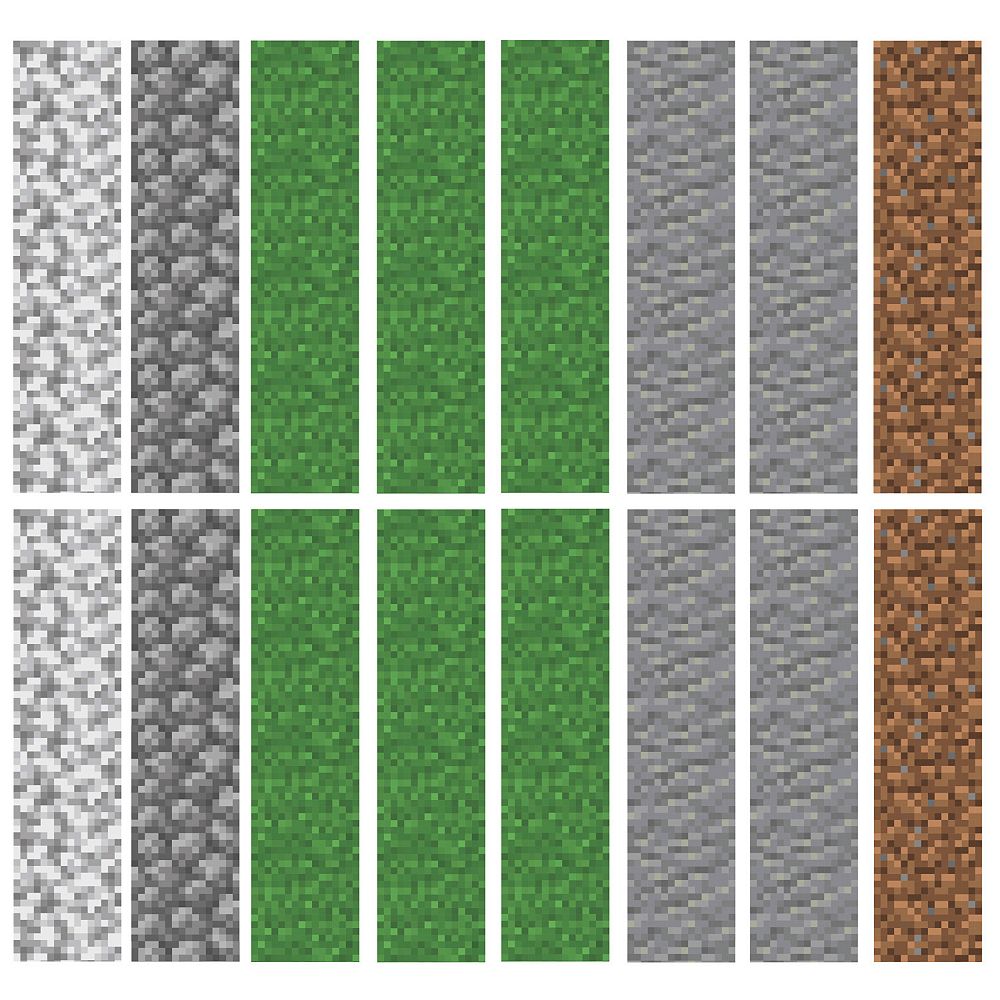 RoomMates Minecraft Block Strips Wall Decals