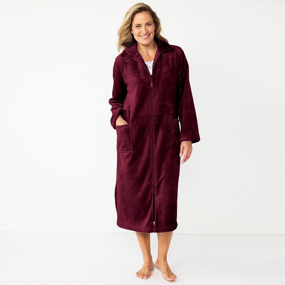 Women's Croft & Barrow® Plush Zip Lounge Robe