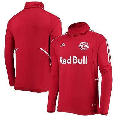 Men's adidas Red/White New York Red Bulls AEROREADY Raglan Warmup Top
