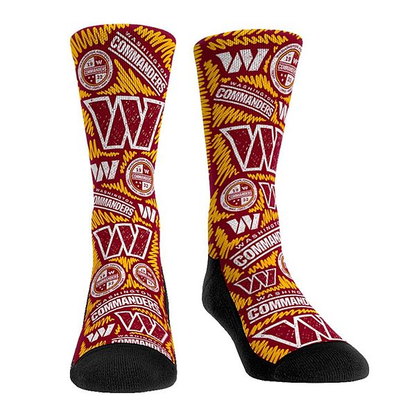 Women's Rock Em Socks Burgundy Washington Commanders Logo Sketch Crew Socks