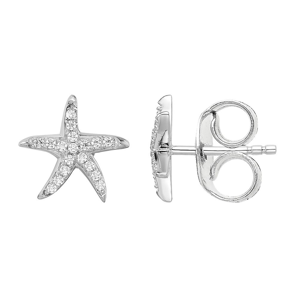 Sophie Miller Brilliant Embers Sterling Silver Cubic Zirconia Starfish ...
