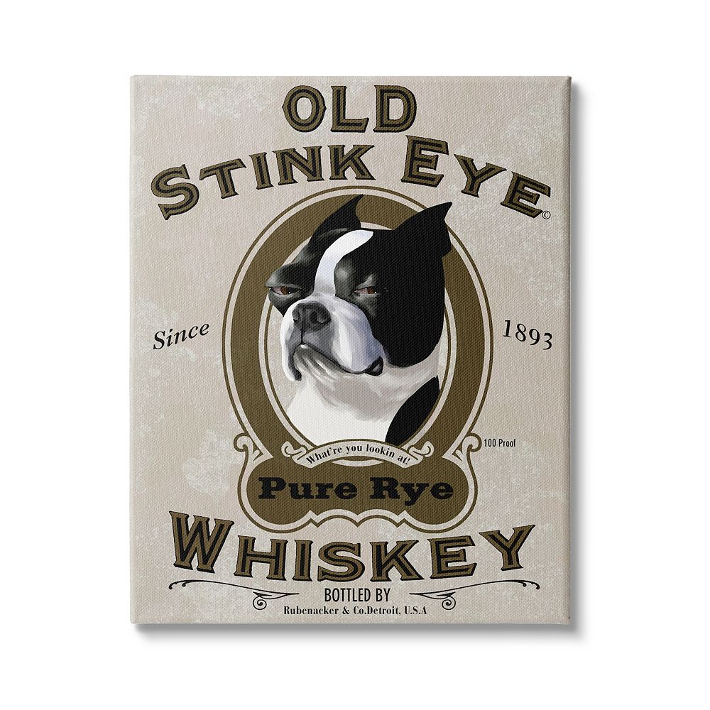 Stupell Home Decor Old Stink Eye Whiskey Vintage Pet Dog Advertisement ...