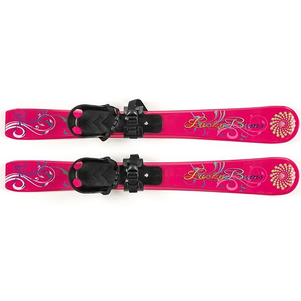 Pink Skis In Snow