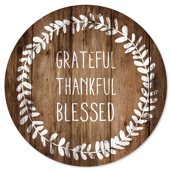 Courtside Market Thankful Blessings Circular Board Wall Art