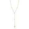 Sunkissed Sterling Cubic Zirconia Cross Lariat Necklace