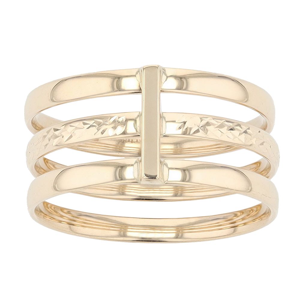 Au Naturale 14k Gold Three Band Ring