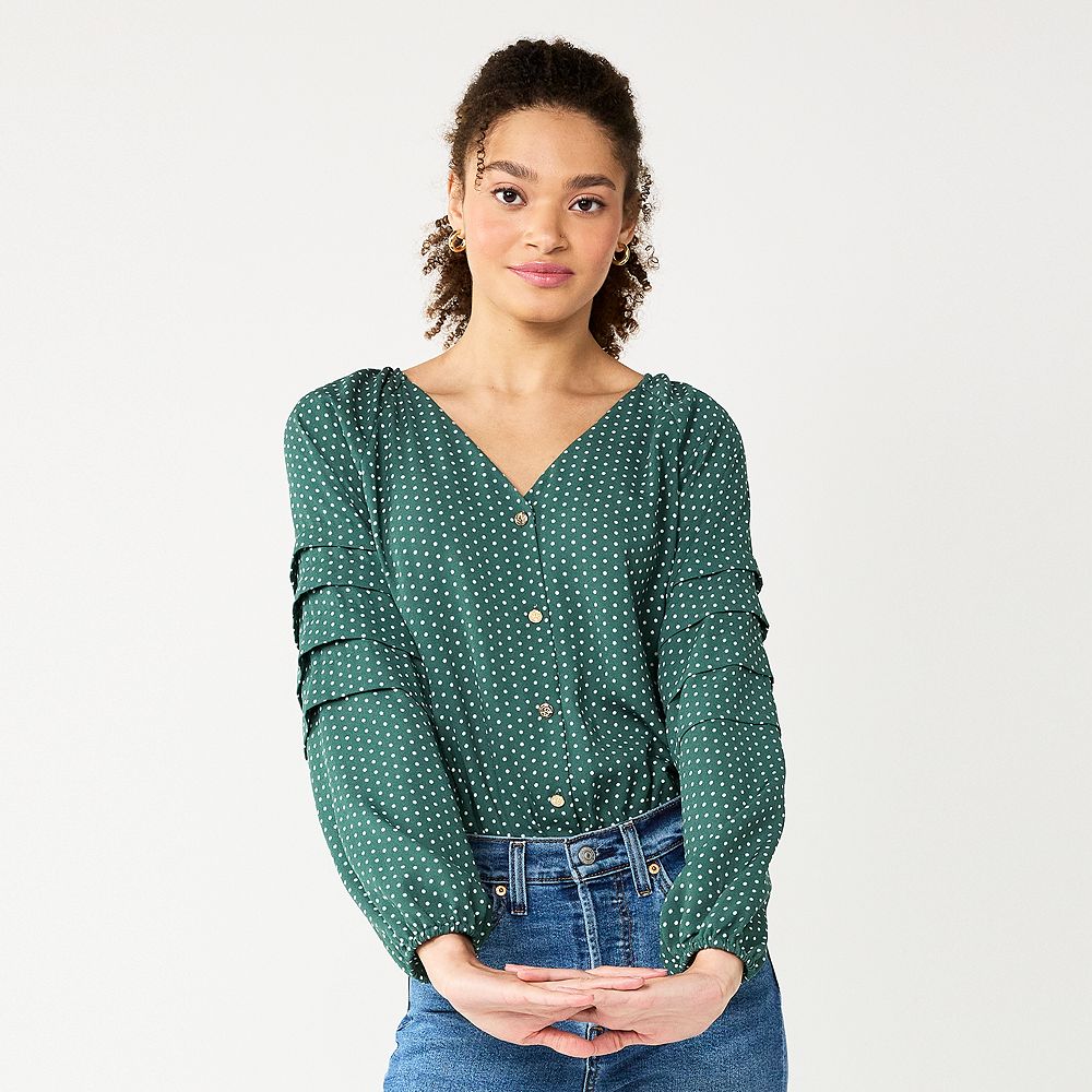 Women's DRAPER JAMES RSVP™ Ruffled Sleeve Print Bodysuit