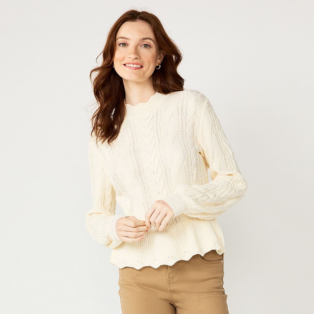 Women's DRAPER JAMES RSVP™ Knitted Ruffled Sweater