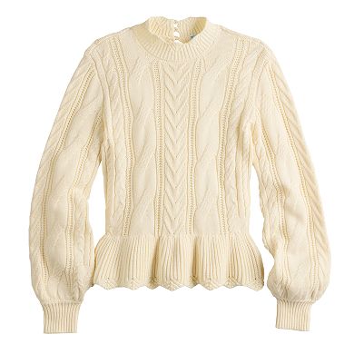 Women's DRAPER JAMES RSVP™ Knitted Ruffled Sweater
