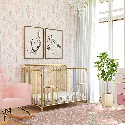 Little Seeds Raven Metal 3 In 1 Convertible Nursery Crib