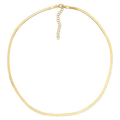 Jordan Blue NYC 10kt Gold Herringbone Necklace 18 in