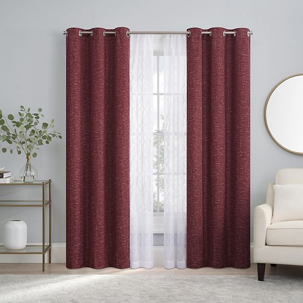 The Big One® Blackout Daxton with Grady Sheer Embroidery 4-pack Window ...