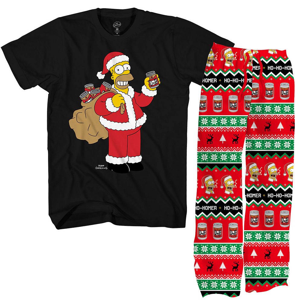 Men's The Simpsons Ho Ho Homer Graphic Tee & Pajama Bottoms Set