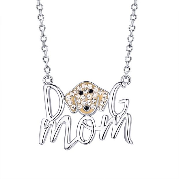 Crystal Collective Silver Plated Crystal Dog Mom Necklace
