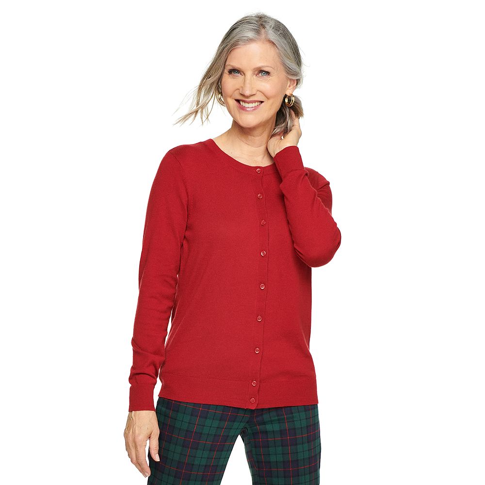 Women's Croft & Barrow® The Classic Ribbed Button-Front Cardigan