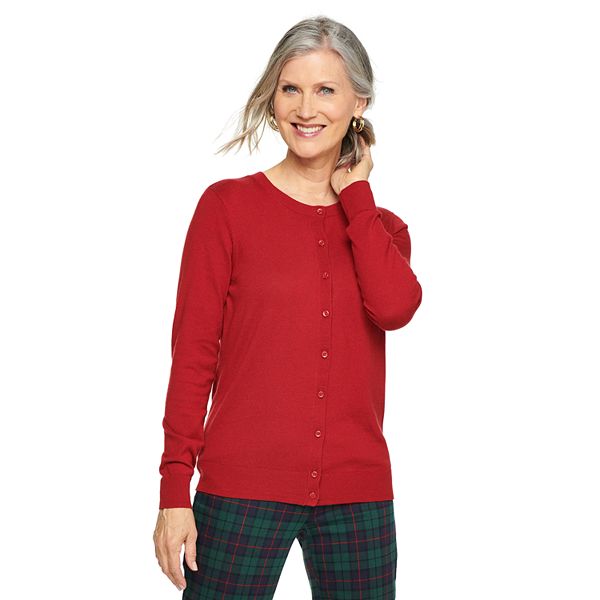 Women's Croft & Barrow® The Classic Ribbed Button-Front Cardigan