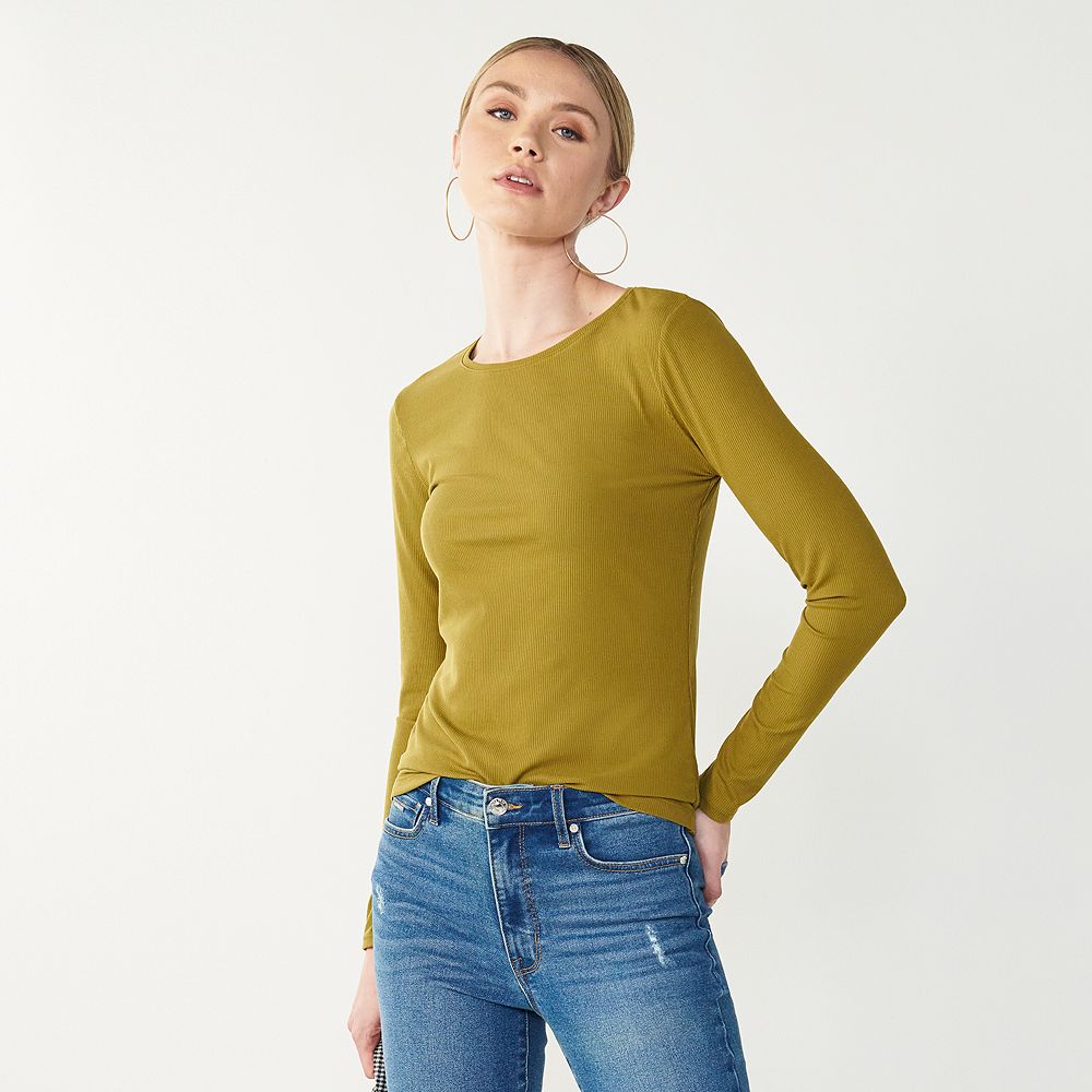 Petite Nine West Crewneck Long Sleeve Top