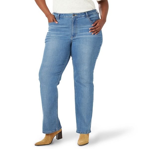 Plus Size Wrangler High Rise Straight Leg Jeans