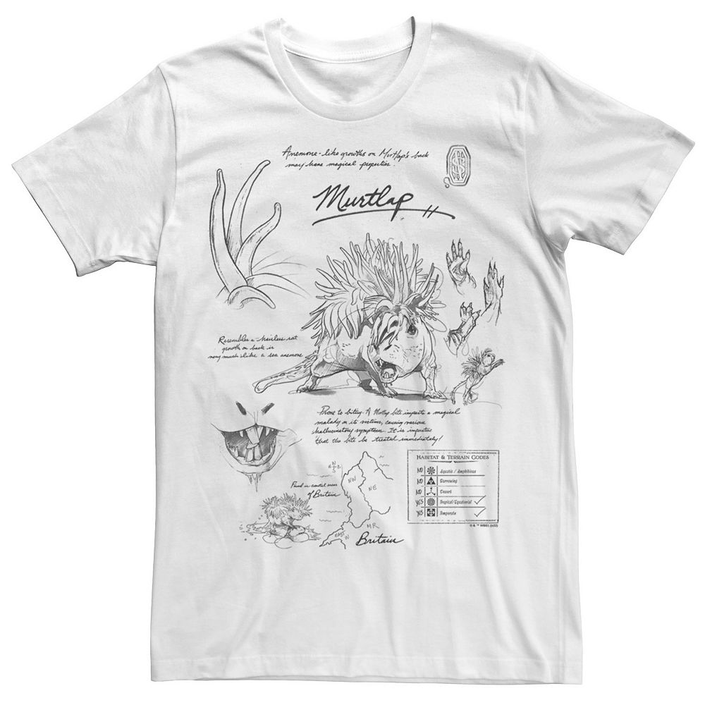 Men's Fantastic Beast Grindelwald Murtlap Study Notebook Sketch Tee