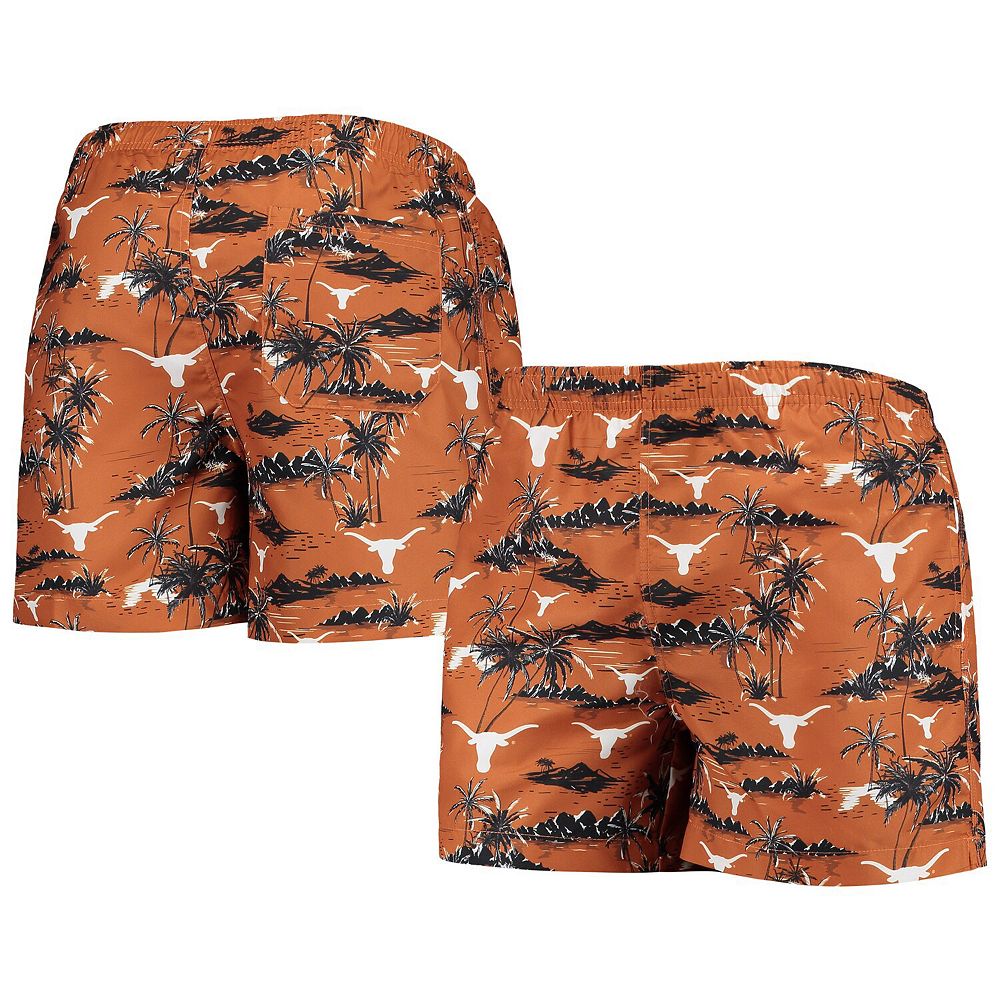Men's FOCO Texas Orange Texas Longhorns Island Palm Swim Trunks