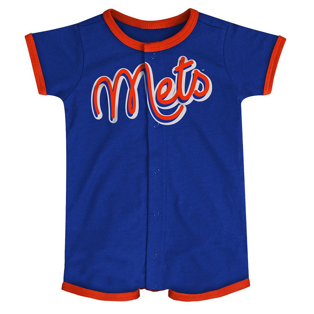 Newborn & Infant Royal New York Mets Stripe Power Hitter Romper