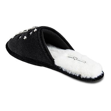 Women's Jessica Simpson Moon and Star Embellished Velour Memory Foam ...
