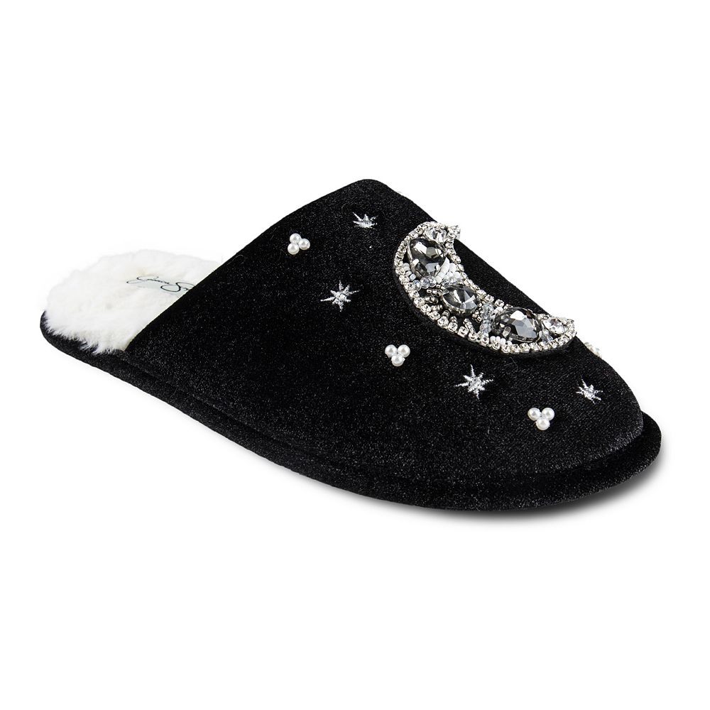 Women's Jessica Simpson Moon and Star Embellished Velour Memory Foam ...