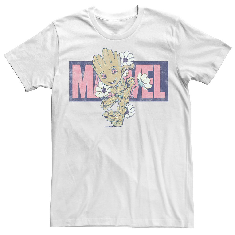 Men's Marvel Groot Running Floral Tee