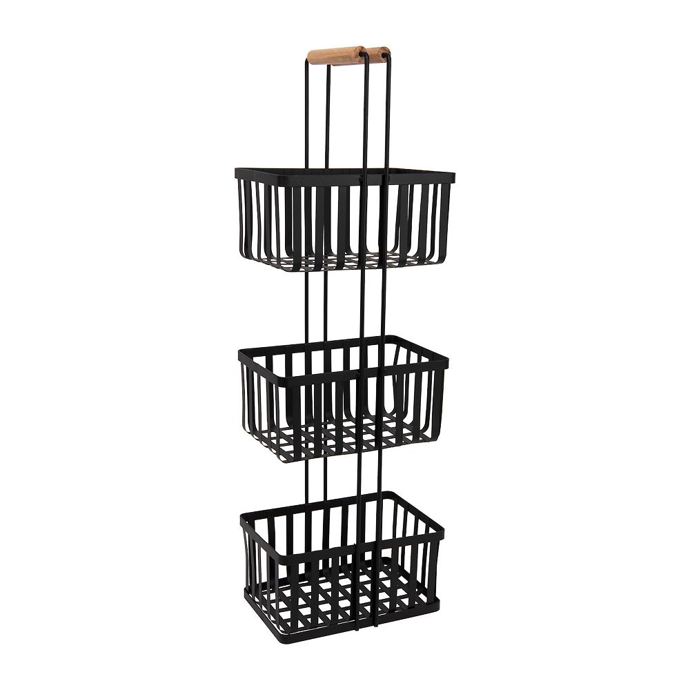 Simplify 3 Tier Metal Spa Tower with Bamboo Handles