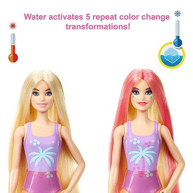 Barbie® Color Reveal Doll, Palm Trees Series with 7 Surpises, Color ...