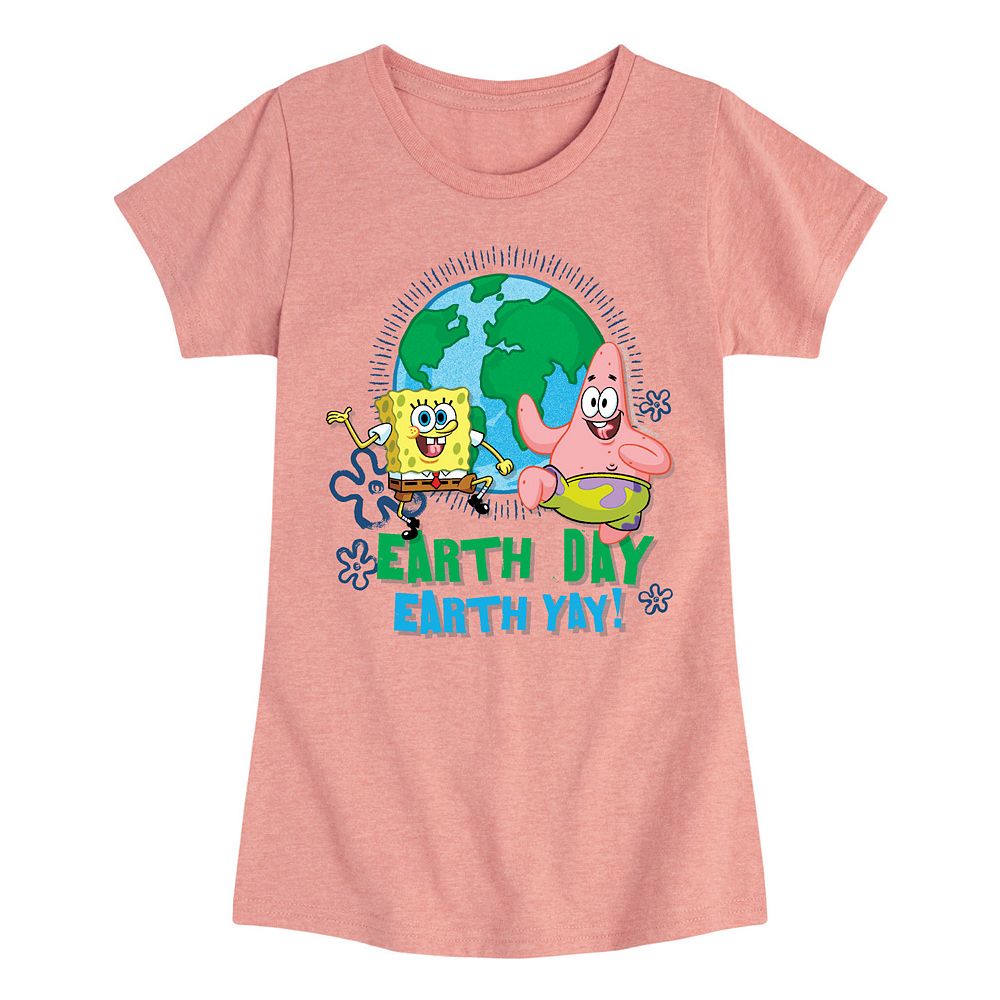 Girls 7-16 SpongeBob Earth Day Yay Graphic Tee