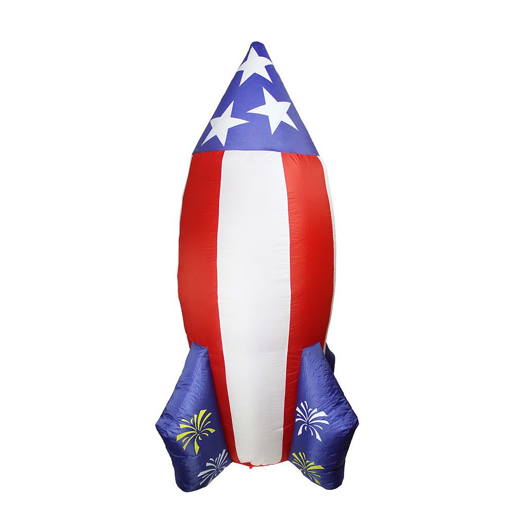 8-ft. 4th of July American Flag Rocket Inflatable Outdoor Decor