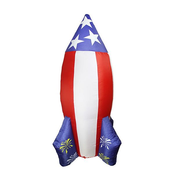 8-ft. 4th of July American Flag Rocket Inflatable Outdoor Decor