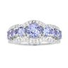 Sterling Silver Genuine Tanzanite & White Cubic Zirconia Accent Ring