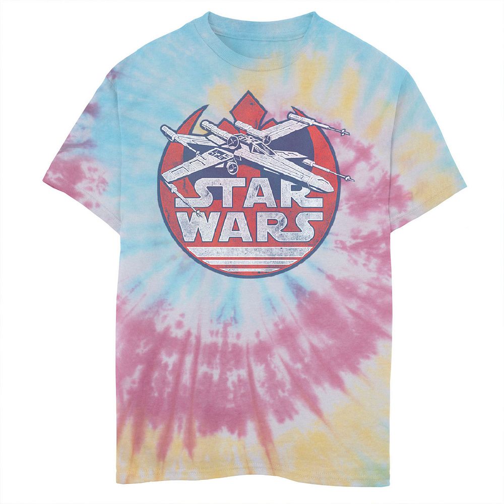 Boys 8-20 Star Wars X-Wing With Rebel Symbol Tie Dye Graphic Tee