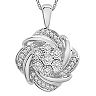 Sterling Silver 1/4 Carat T.W. Diamond Cluster Knot Pendant