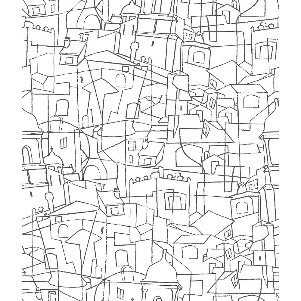 RoomMates Cubist Cityscape Peel & Stick Wallpaper