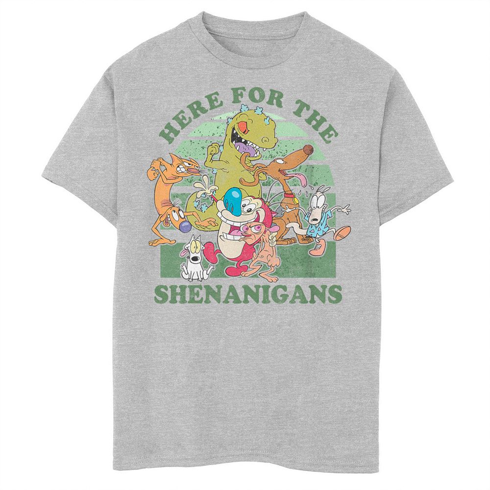 Boys 8-20 Nickelodeon Group Here For The Shenanigans Poster Graphic Tee
