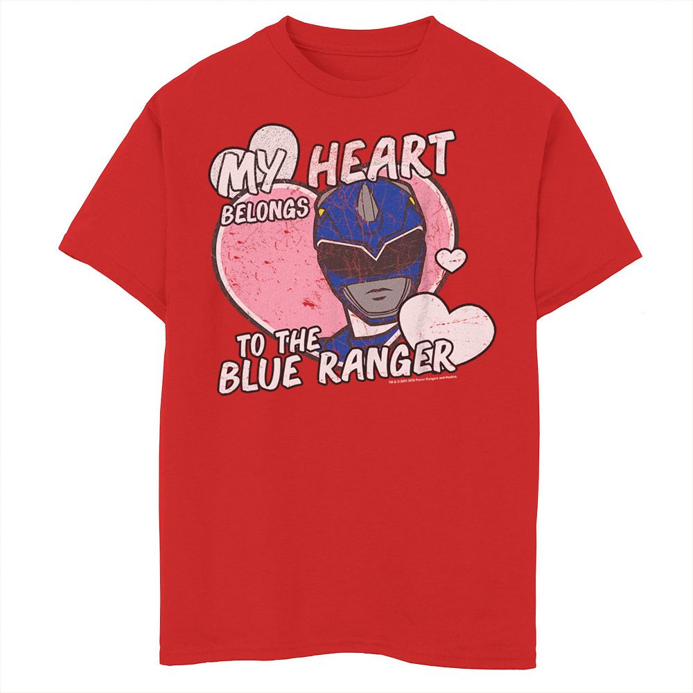 Boys 6-20 Power Rangers My Heart Belongs To The Blue Ranger Graphic Tee