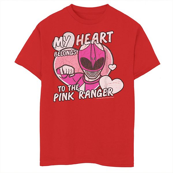 Boys 8-20 Power Rangers My Heart Belongs To The Pink Ranger Graphic Tee