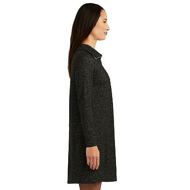 Women's AB Studio Zip-Front Long Sleeve Swing Dress