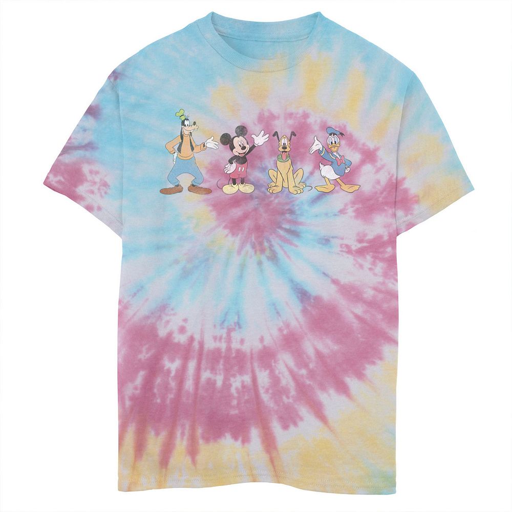 Disney's Mickey Mouse Boys 6-20 Group Line Up Tie Dye Graphic Tee